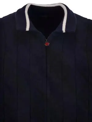 Kiton Zipped Ribbed Cashmere Cardigan - Blue