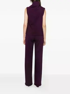 SAIID KOBEISY Pleated Shoulder Top Pants Ensemble