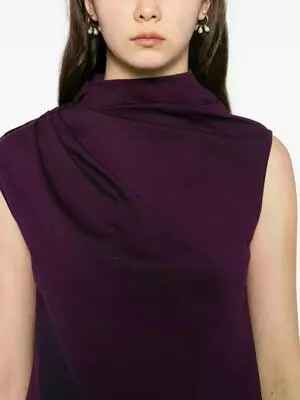 SAIID KOBEISY Pleated Shoulder Top Pants Ensemble