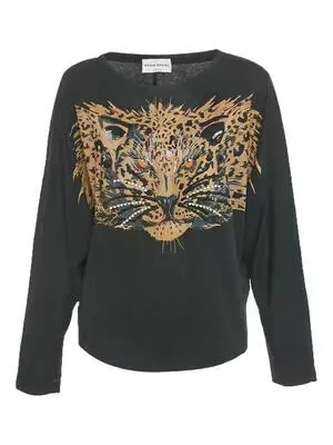 Sonia Rykiel Paris Tiger-print Beaded Top