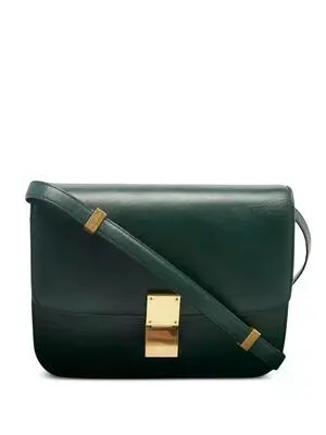 Celine Classic Box Leather Shoulder Bag - Green