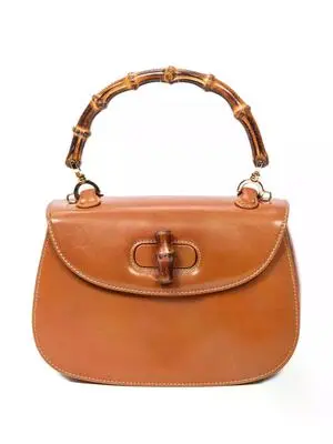 Gucci 1990s Bamboo-handle Leather Bag - Brown
