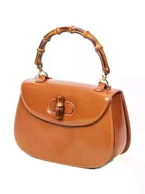 Gucci 1990s Bamboo-handle Leather Bag - Brown