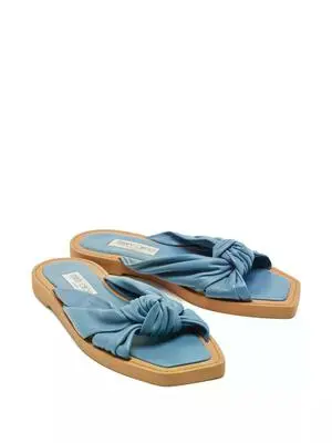 JIMMY CHOO Bow Leather Slides