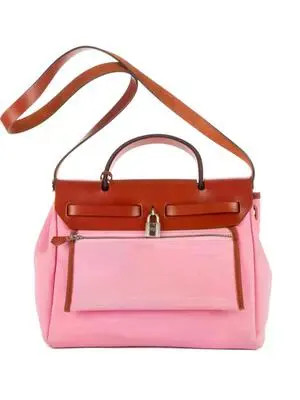 Hermès 2000s Leather-trimmed Shoulder Bag - Pink