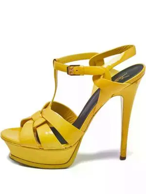 Saint Laurent Tribute Platform Sandals - Yellow