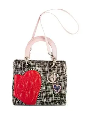 Dior Lady Patchwork Love Tote Bag - Black
