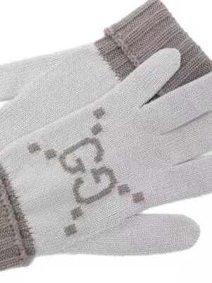 Gucci Logo Detail Gloves - Grey