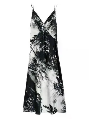 SAIID KOBEISY Printed Midi Dress - Black