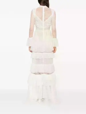 SAIID KOBEISY Lace Ruffled Long Dress