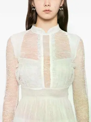 SAIID KOBEISY Lace Ruffled Long Dress