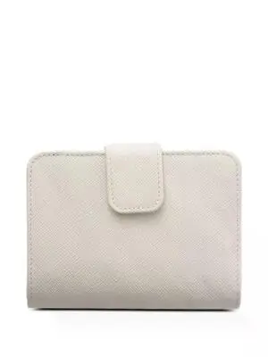 Prada Small Saffiano Leather Snap Wallet - White