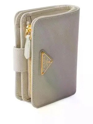 Prada Small Saffiano Leather Snap Wallet - White
