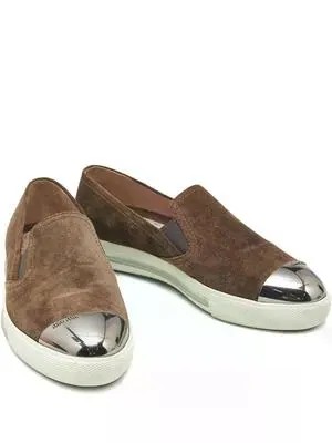 Miu Miu Metal-cap Slip-on Sneakers - Brown