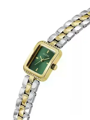 Guess Stainless Steel Crystal-encrusted Bezel Watch - Green