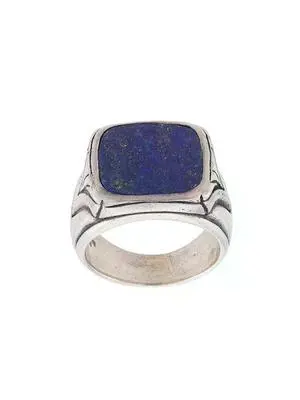 John Varvatos Engraved Signet Ring - Silver