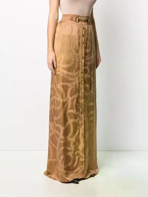 Balmain Chain Logo Jacquard Maxi Skirt