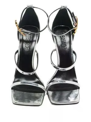 Versace Leather Safety-pin Sandals - Silver