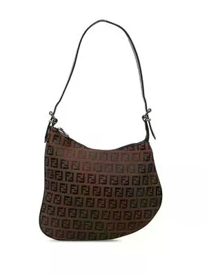 Fendi 2000-2010 Zucchino Canvas Oyster Shoulder Bag