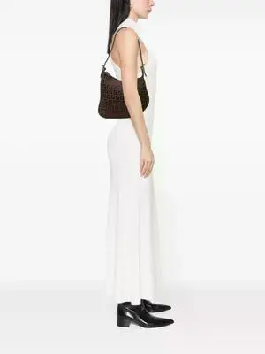 Fendi 2000-2010 Zucchino Canvas Oyster Shoulder Bag