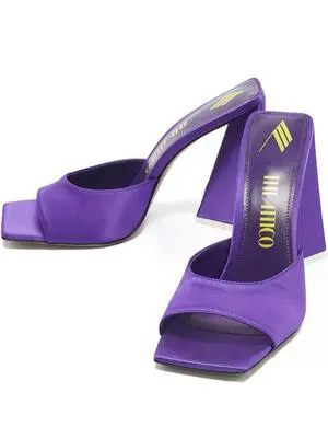 Attico Devon Square Toe Slides Sandals - Purple