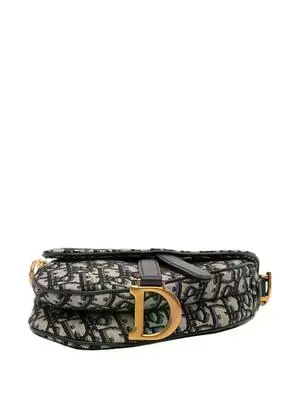Dior 2019 Mini Oblique Canvas Saddle Bag - Blue