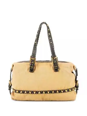 Fendi Herringbone Pattern Studded Shoulder Bag