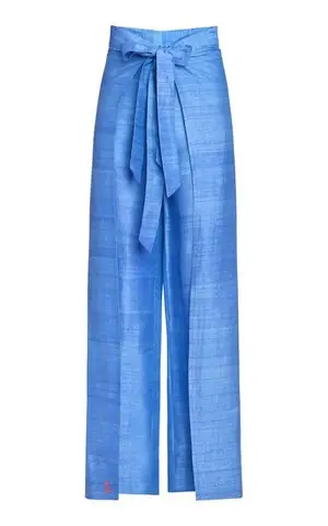 CONIGLIO PALM BEACH Silk Wide-leg Pants - Blue