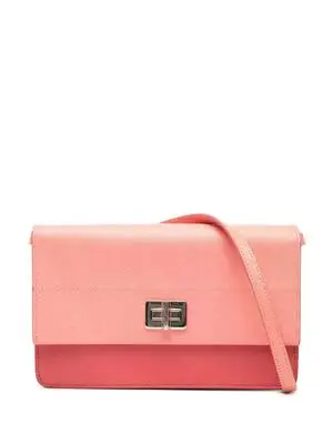 Prada Saffiano Turn Lock Wallet On Strap Crossbody Bag - Pink