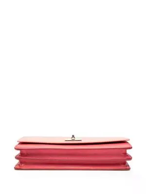 Prada Saffiano Turn Lock Wallet On Strap Crossbody Bag - Pink