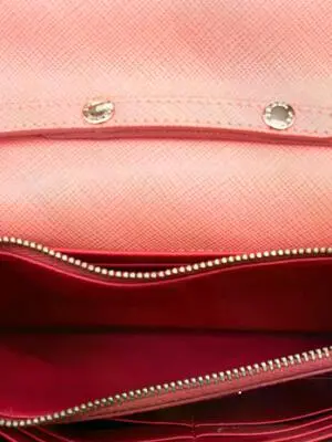 Prada Saffiano Turn Lock Wallet On Strap Crossbody Bag - Pink