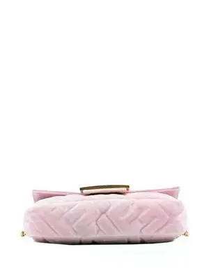 Fendi Mini Zucca Embossed Velvet Baguette Satchel - Pink