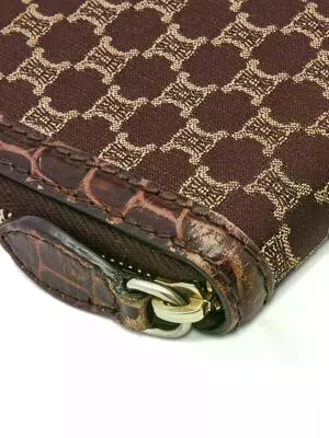 Celine 2007 Macadam Croc-embossed Zip Wallet