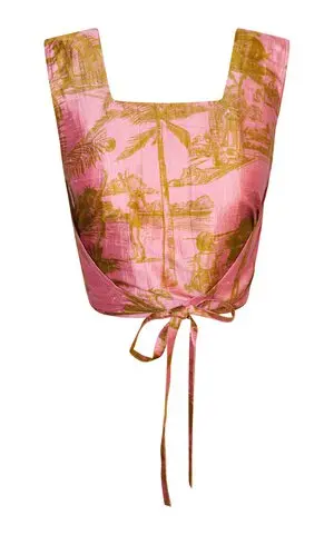 CONIGLIO PALM BEACH Silk Wrap Top - Pink