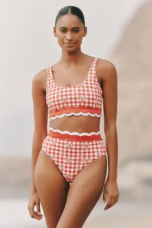 Beach Riot X Harriet Biki Bottoms - Strawberry Gingham
