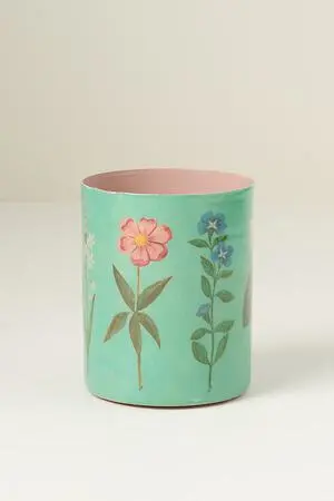 ROOMYTOWN Enamel Pen Pot - Floral