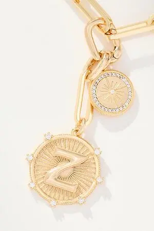 Anthropologie Monogram Coin Pendant Necklace - Z