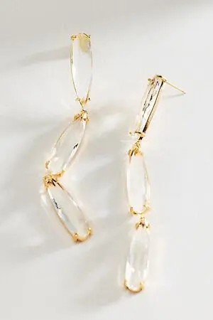 Anthropologie Crystal Trois Drop Earrings