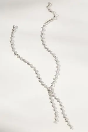 Anthropologie Crystal Y-necklace - Silver