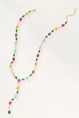 Anthropologie Rabow Stone Lariat Necklace - Gold