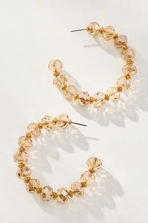 Anthropologie Circular Crystal Earrings - Clear