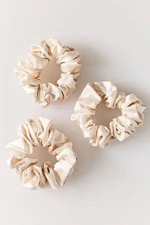 SILKE LONDON Large Scrunchies Set Of 3 - Champagne