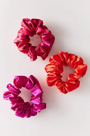 SILKE LONDON Large Scrunchies Set Of 3 - Red