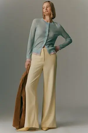 Maeve Flat-front Trousers - Light Yellow