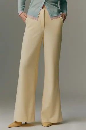 Maeve Flat-front Trousers - Light Yellow