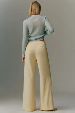 Maeve Flat-front Trousers - Light Yellow