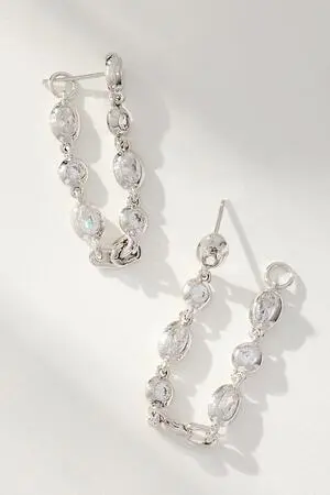 Melinda Maria She's A Boss Hoop Earrings - Silver