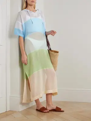 LEMLEM Beritu Striped Cotton-blend Hooded Dress - Multi