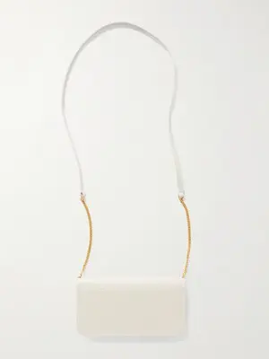Saint Laurent Cassandre Strap Leather Phone Case - Neutrals