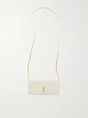 Saint Laurent Cassandre Strap Leather Phone Case - Neutrals